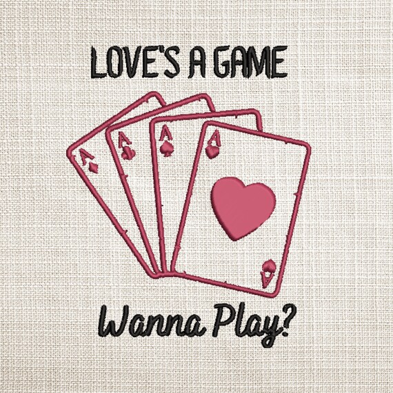 Playing Cards Machine Embroidery Design File Game Cards | Etsy