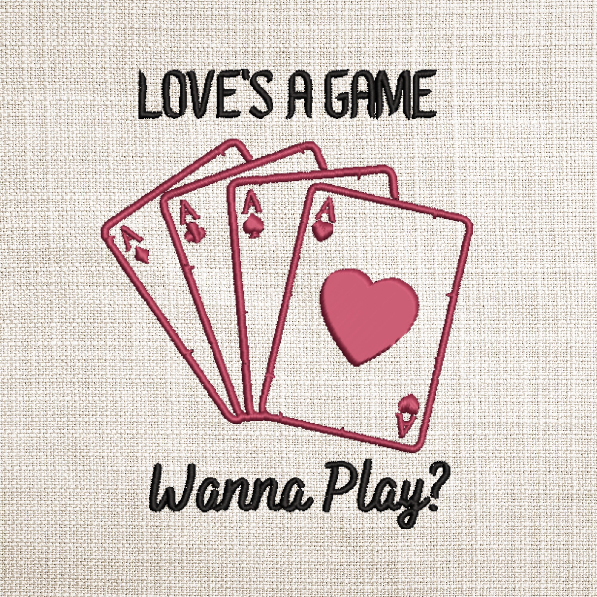 Playing Cards Machine Embroidery Design File- Game Cards Embroidery ...