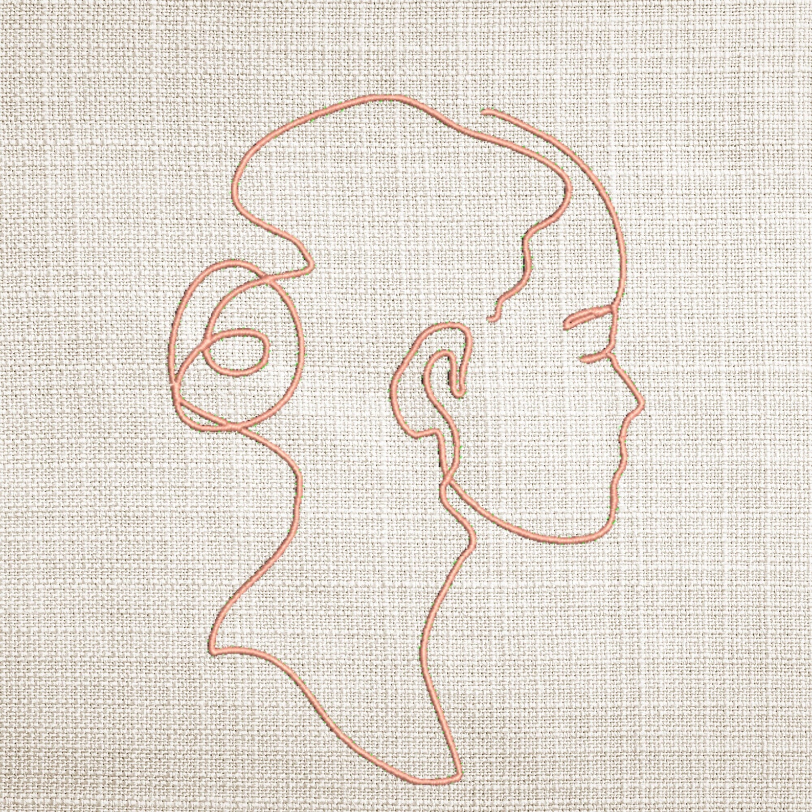 Line Art Embroidery Design File Woman Silhouette Embroidery - Etsy