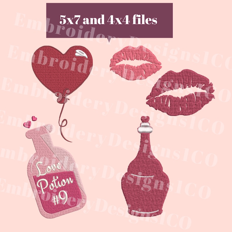 Valentines Day Machine Embroidery Design Bundle Embroidery - Etsy