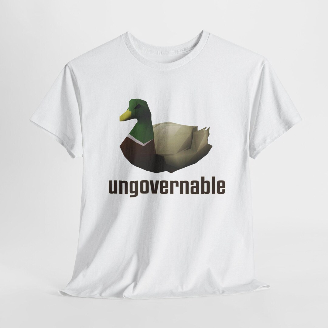Ungovernable Low Poly Duck Funny Meme Shirt, Ironic Gen Z Meme, Oddly ...