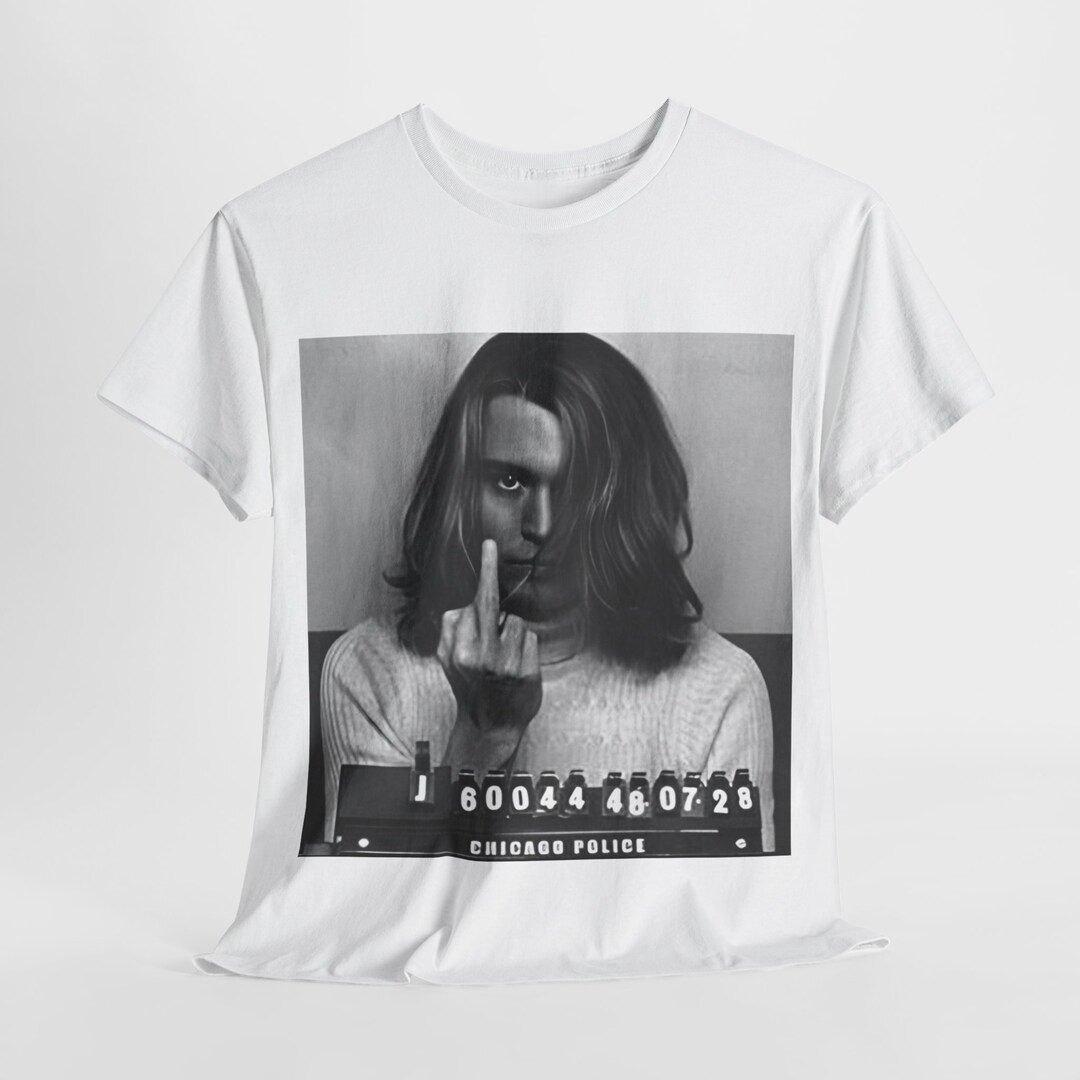 Johnny Depp Mugshot Black and White Shirt Celebrity Mugshot Tshirt ...