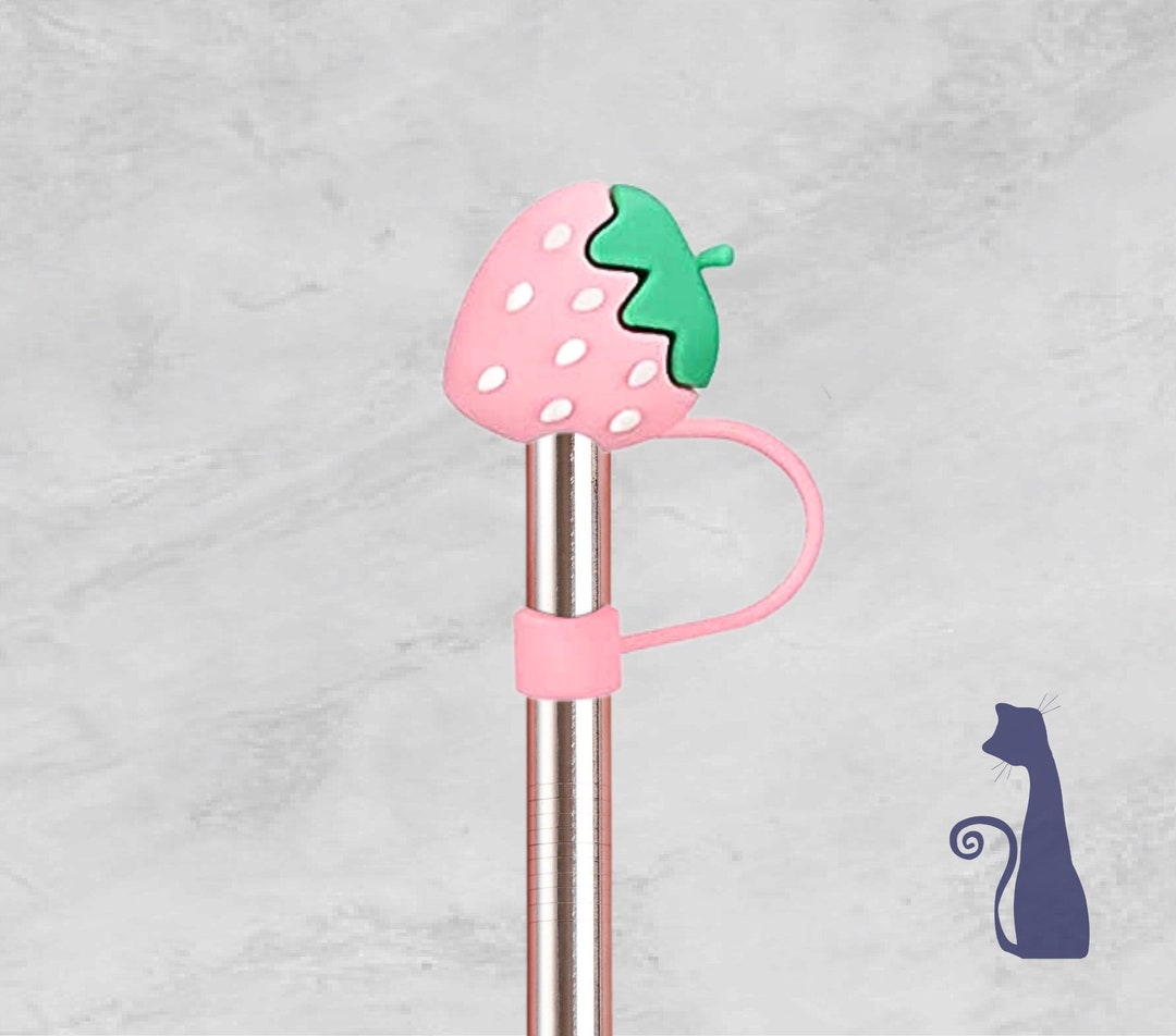 Strawberry Straw Topper, Straw Cover, Straw Charm, Straw Cap, Straw ...