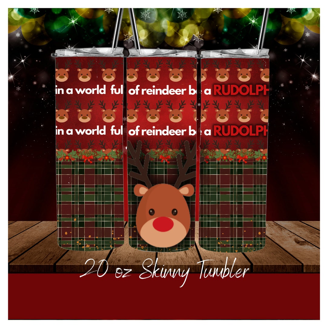 Christmas Rudolph the Red Nosed Reindeer Cute 20 Oz Skinny - Etsy