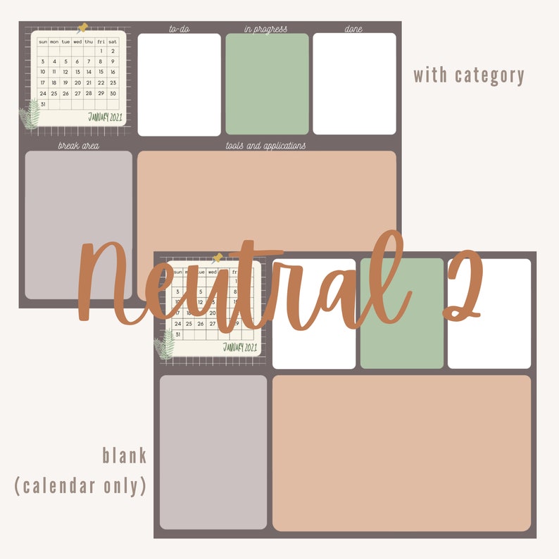 Neutral Desktop Wallpaper Organizer With 2021 Calendar 3 | Etsy