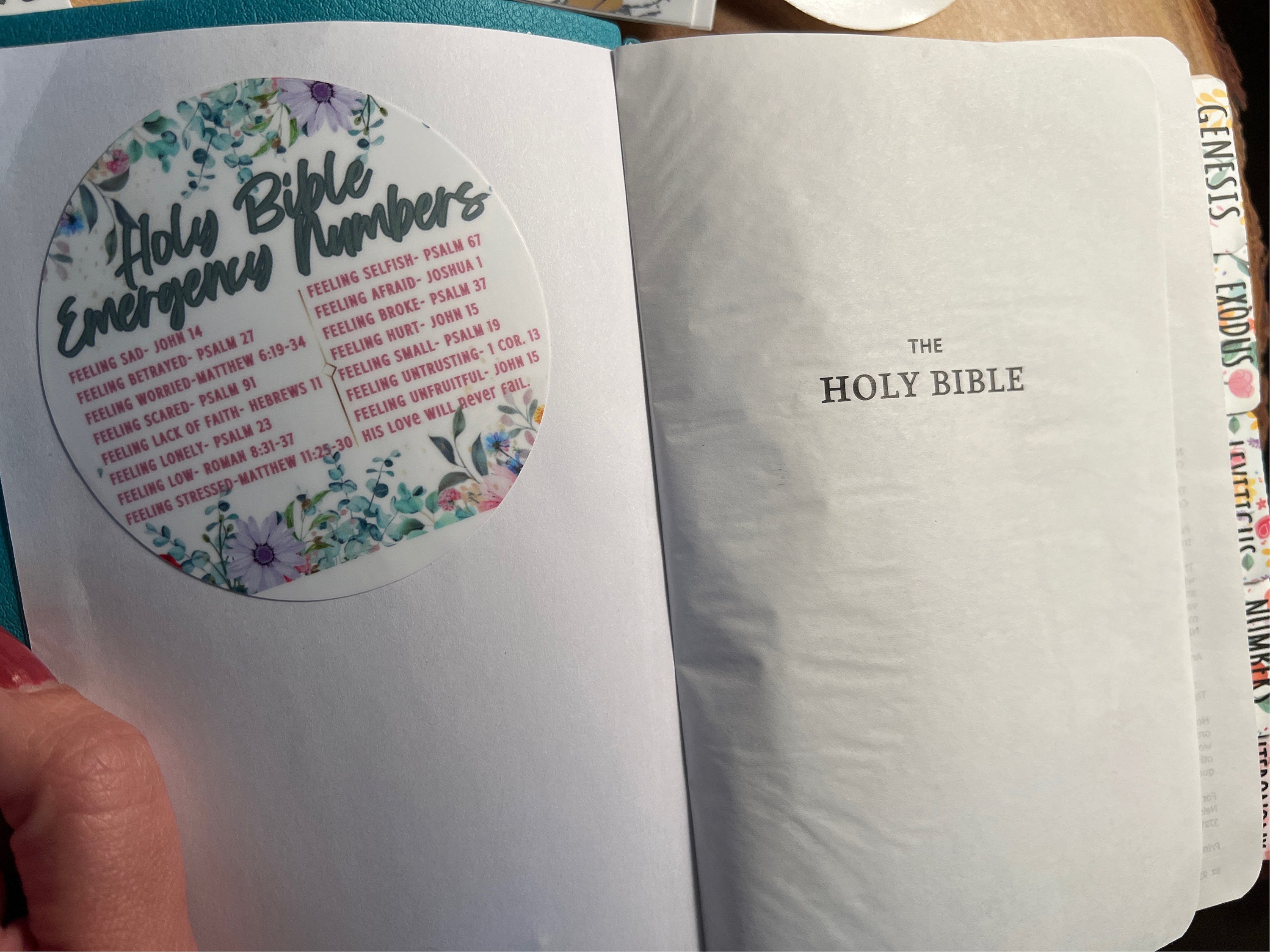 Bible Emergency Numbers Stickers - Etsy