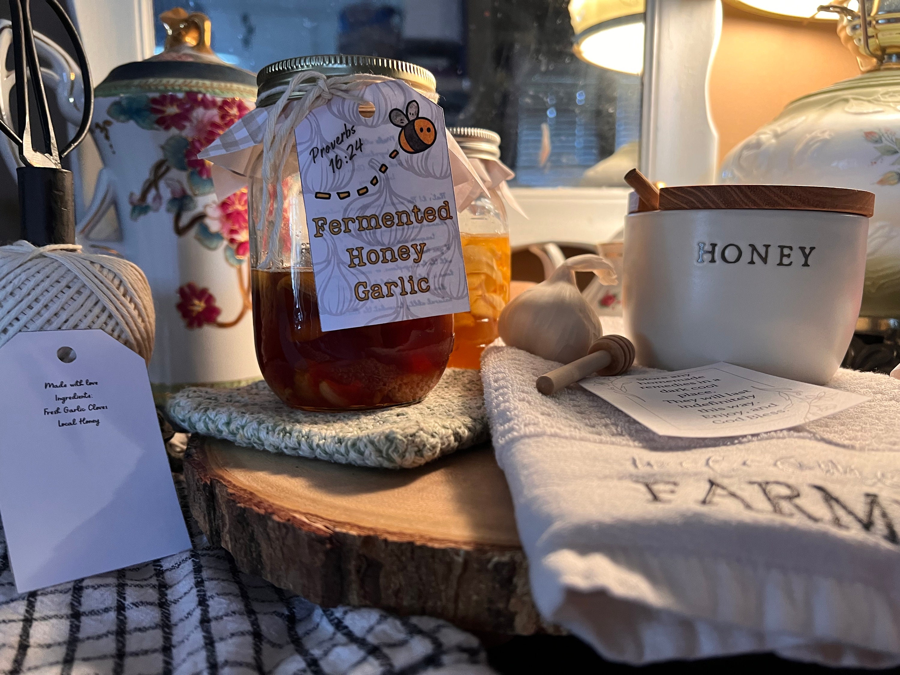 Fermented Garlic Honey Tags PDF - Etsy