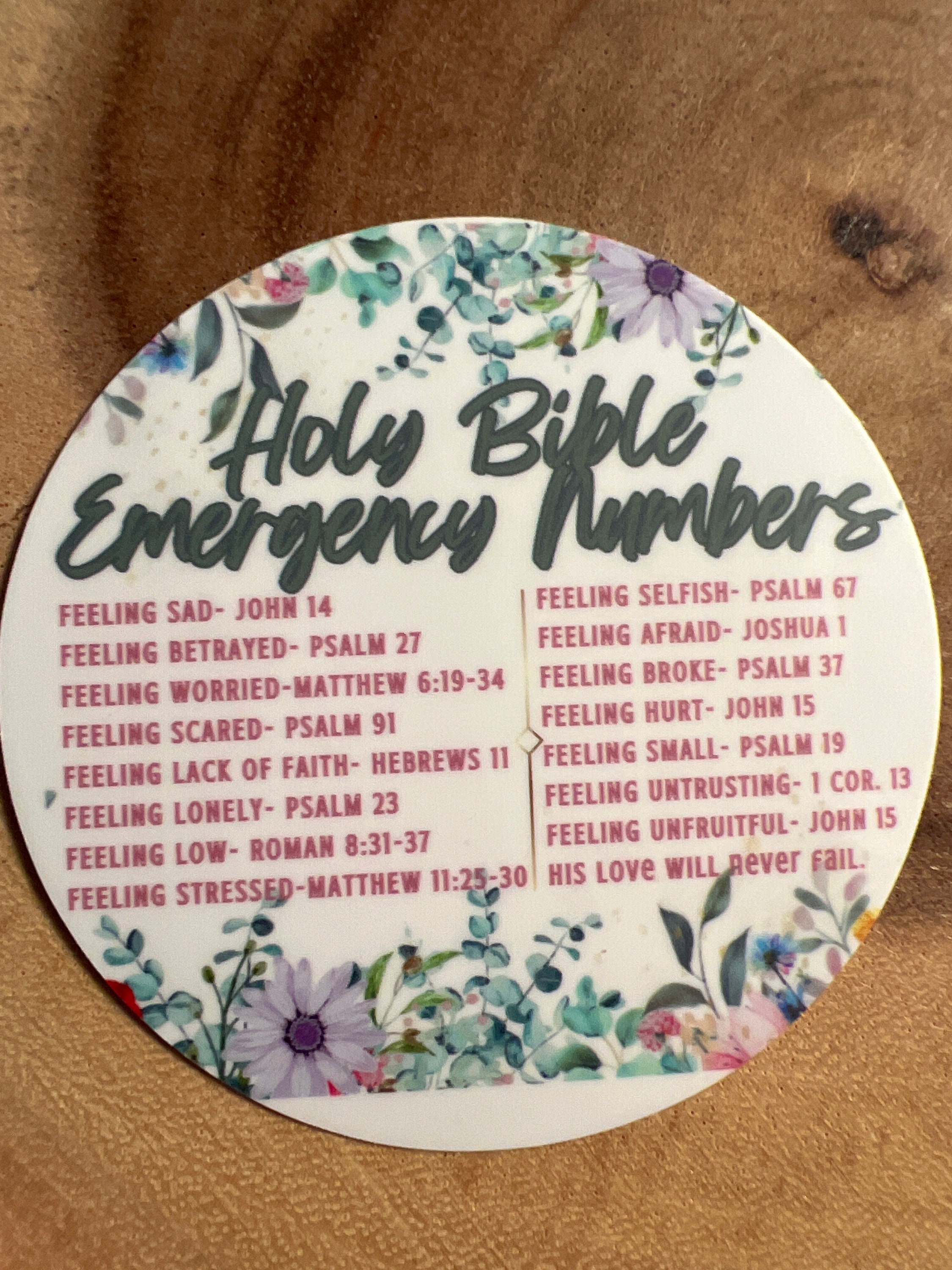 Bible Emergency Numbers Stickers - Etsy