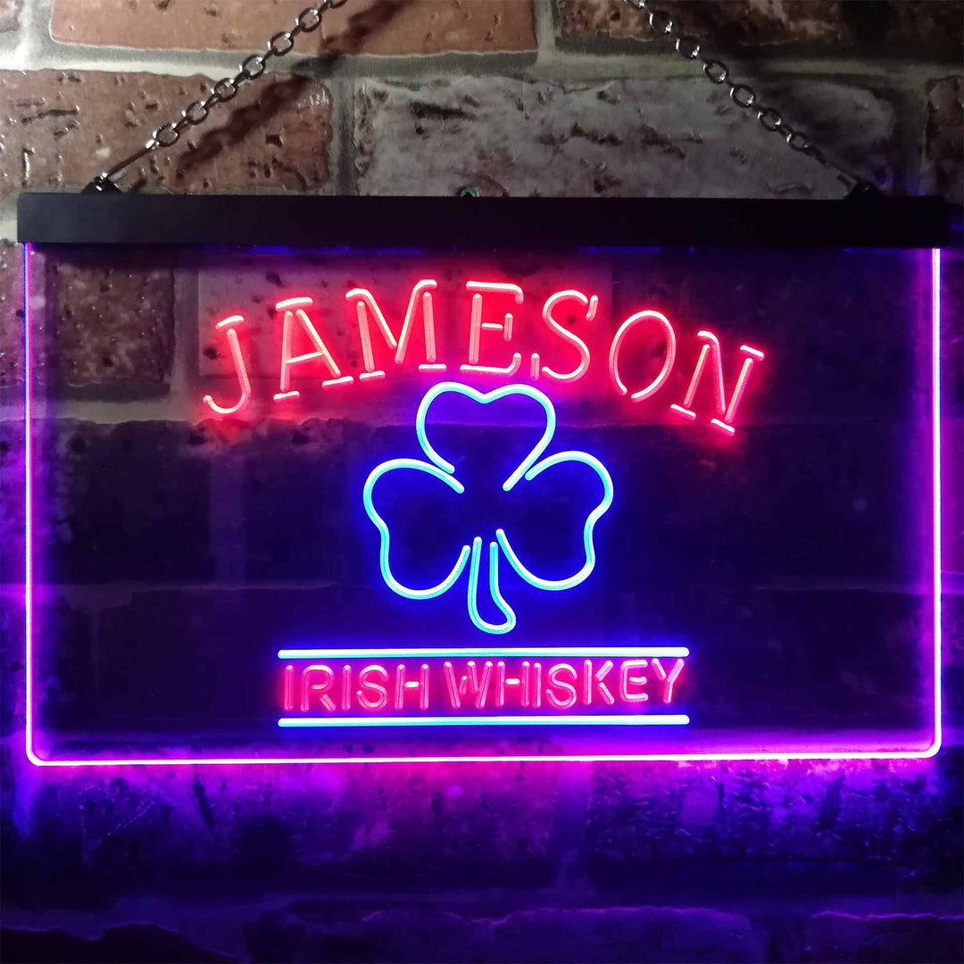 Jameson Irish Shamrock Neon Light LED Sign, Bar Man Cave Decor, Home ...
