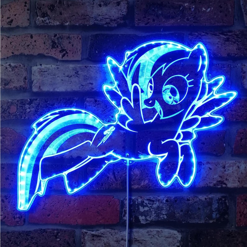My Little Pony Neon Rainbow Light LED Sign, Little Pony Party Light ...