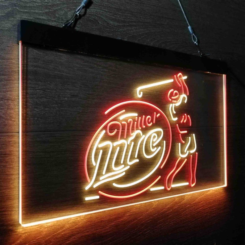 Miller Lite Golf Neon Light LED Sign, Home Bar Man Cave Decor, Home Bar ...