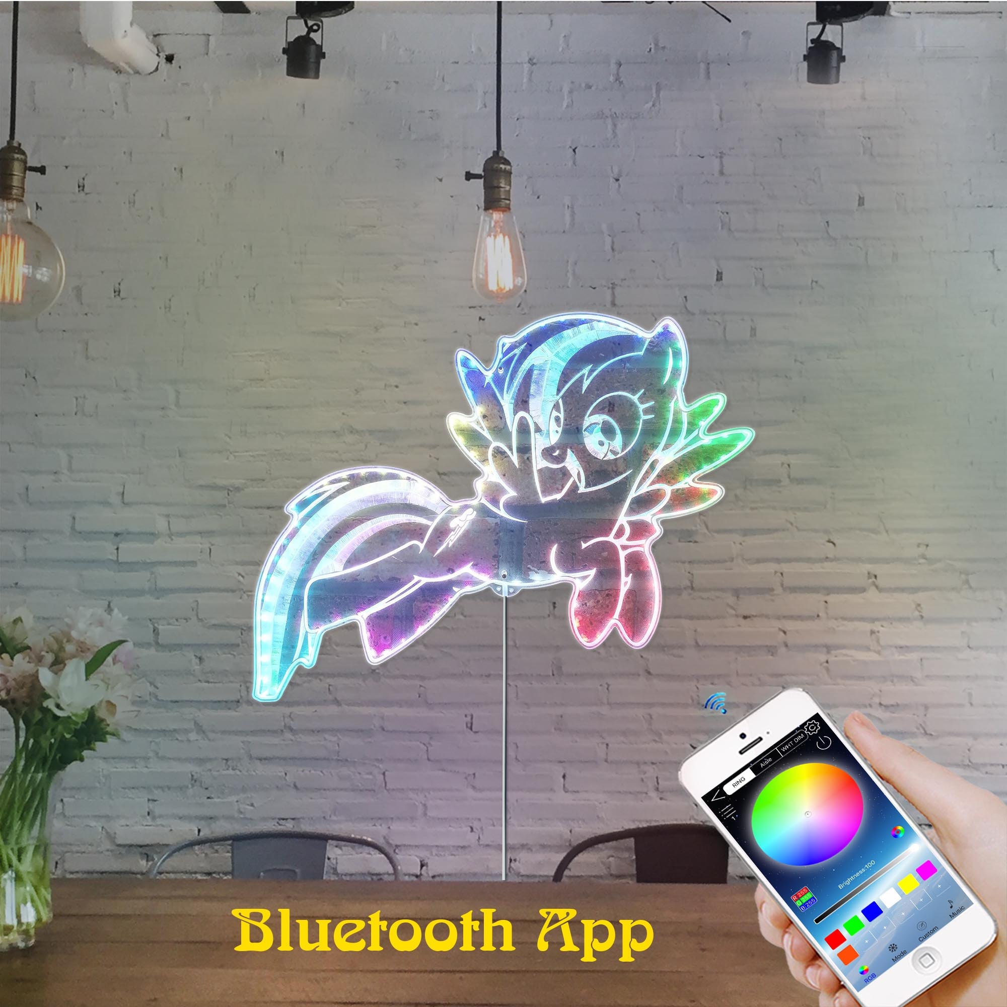 My Little Pony Neon Rainbow Light LED Sign, Little Pony Party Light ...