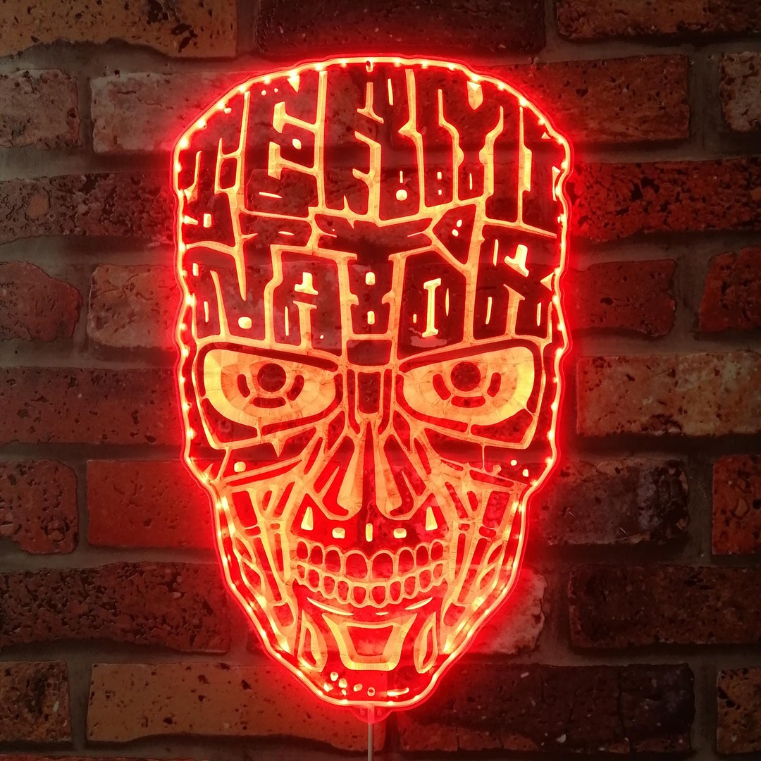 Terminator Neon Light LED Sign, Man Cave Decor, Home Bar Light, Custom ...