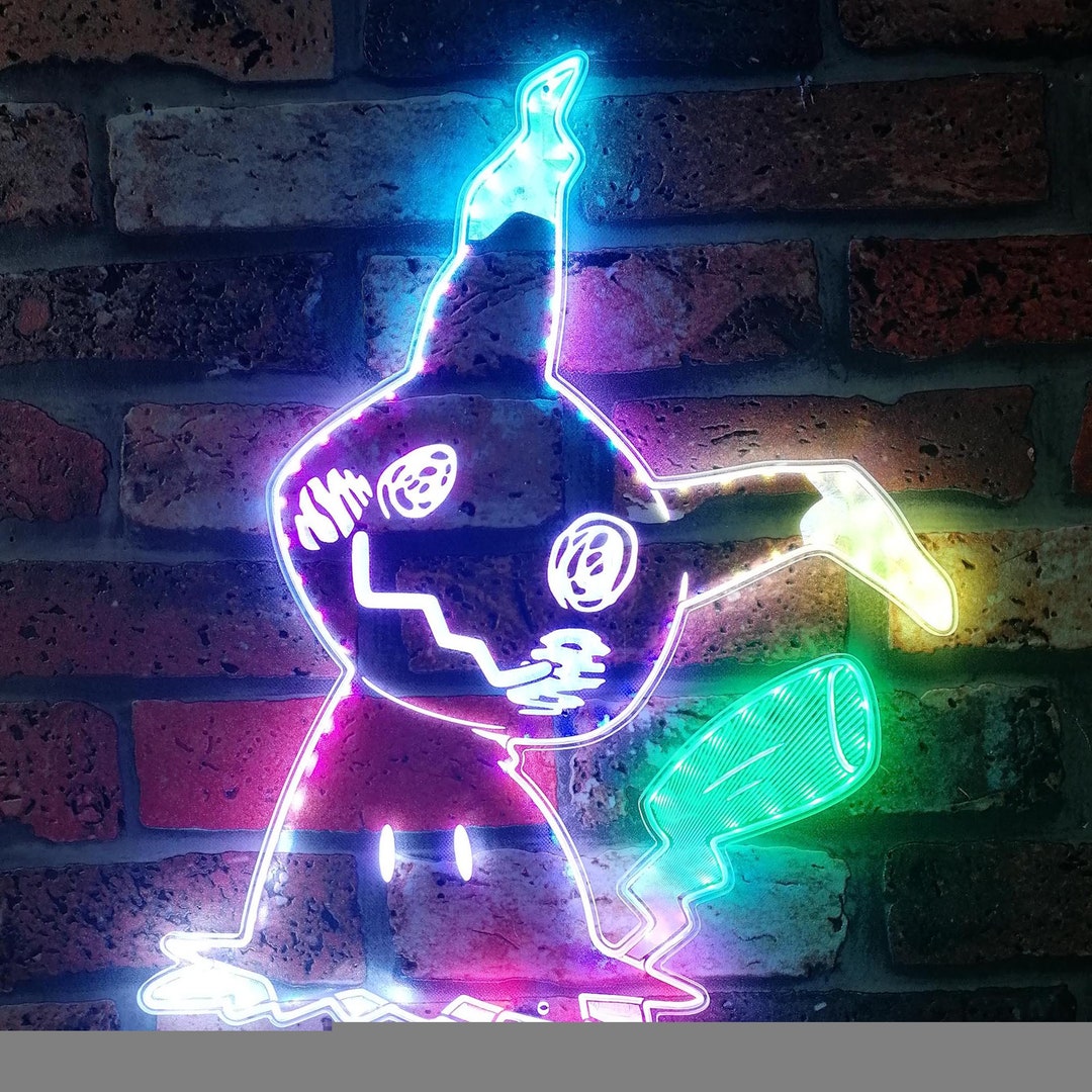 Mimikyu Pokemon Neon Light LED Sign, Man Cave Decor, Home Bar Light ...