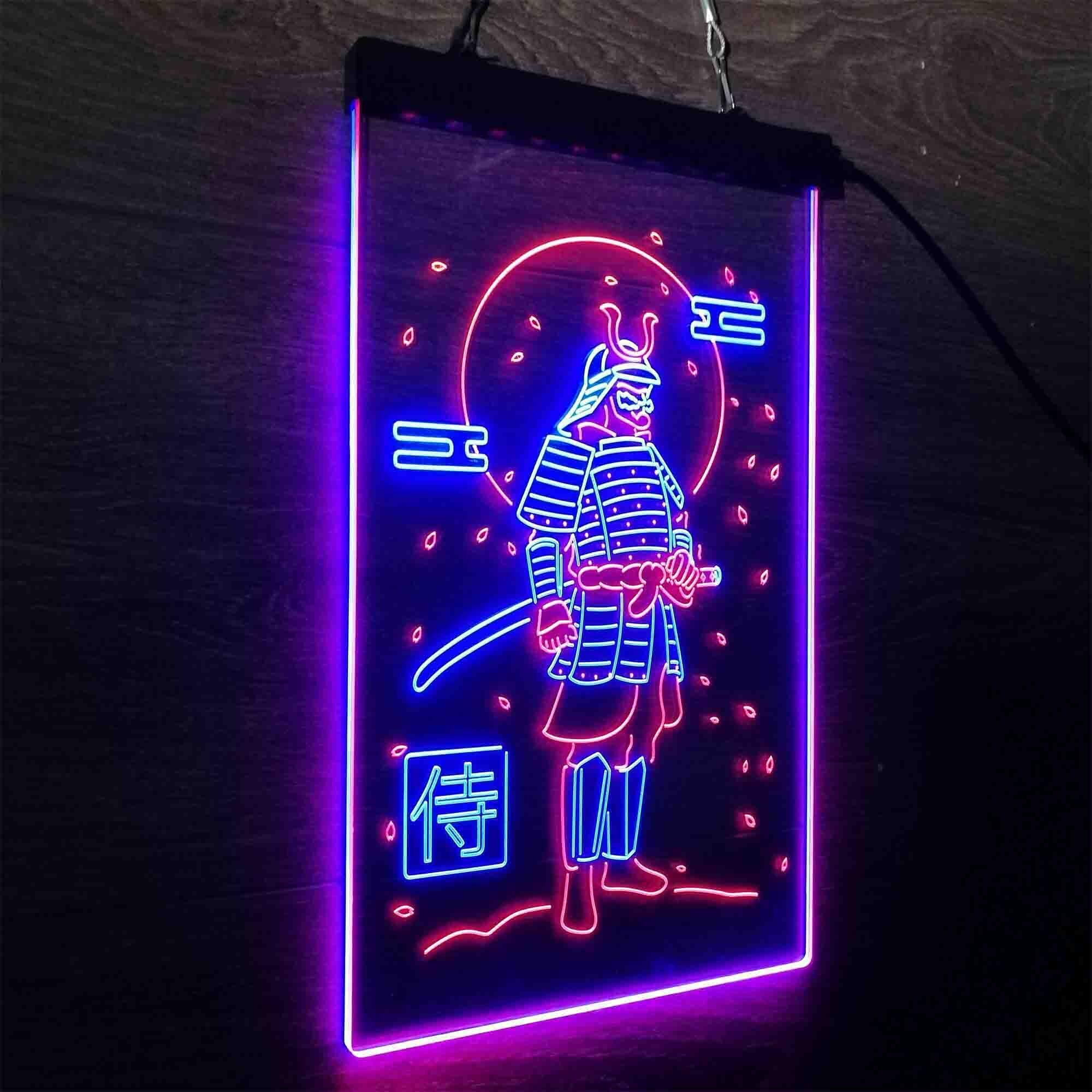Samurai Shogun Japanese Neon Light LED Sign, Japanese Man Cave Decor ...