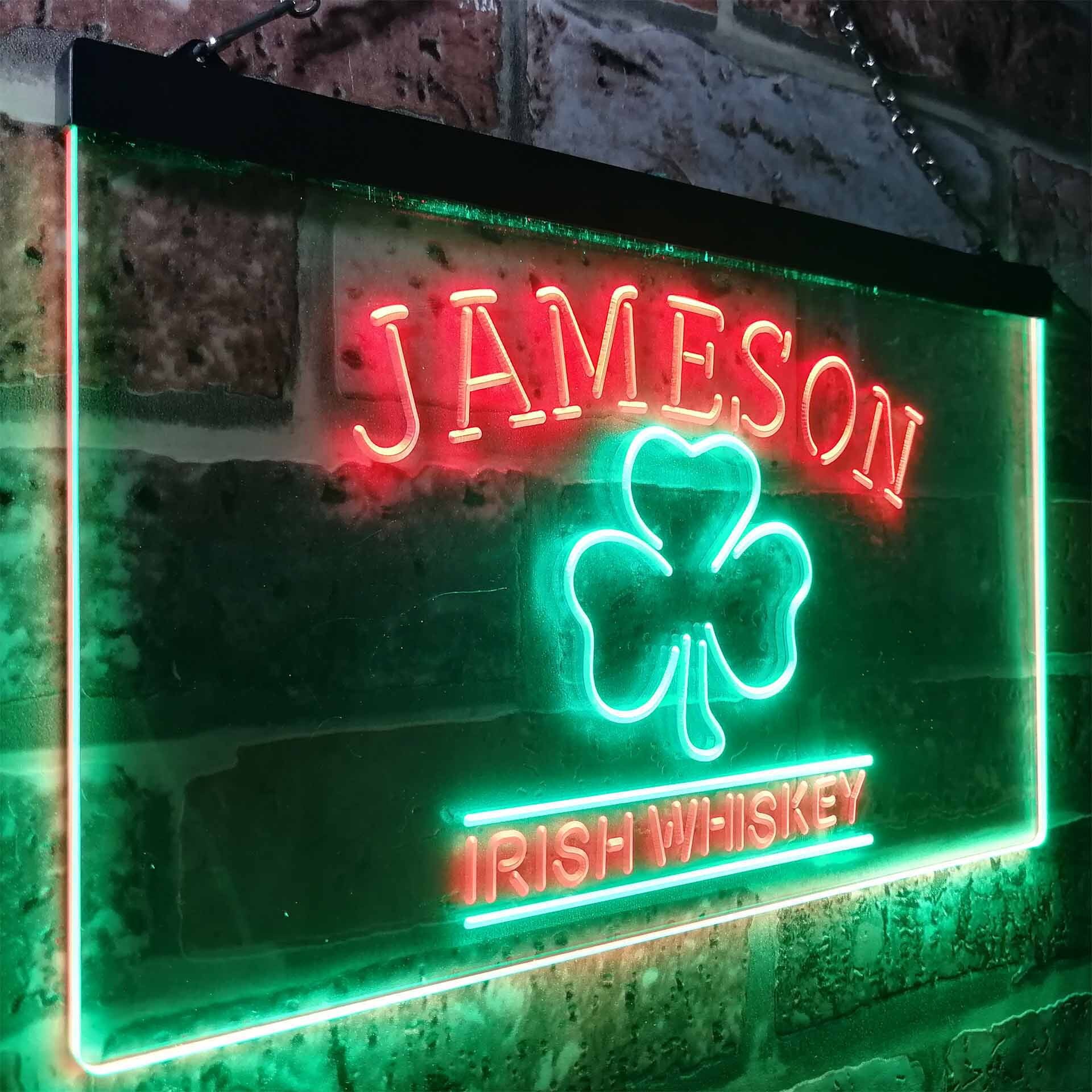 Jameson Irish Shamrock Neon Light LED Sign, Bar Man Cave Decor, Home ...