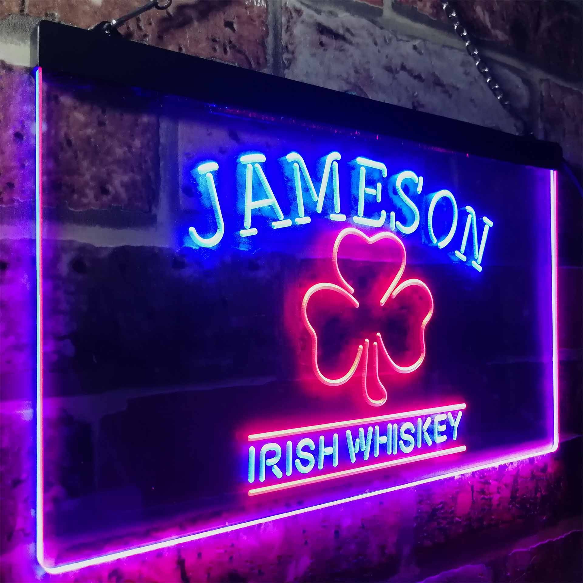 Jameson Irish Shamrock Neon Light LED Sign, Bar Man Cave Decor, Home ...