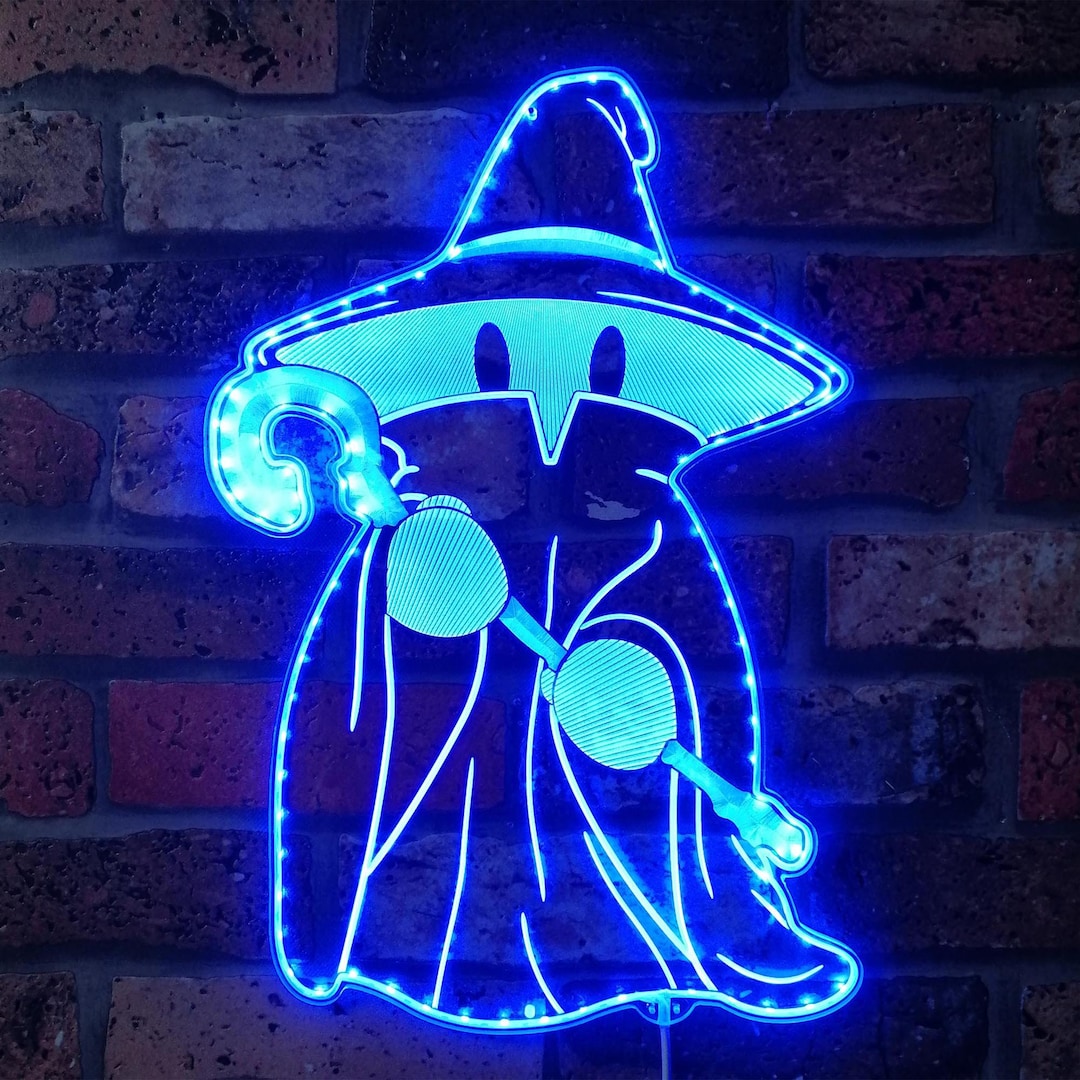 Final Fantasy Black Mage Neon Light LED Sign, Custom Man Cave Decor ...