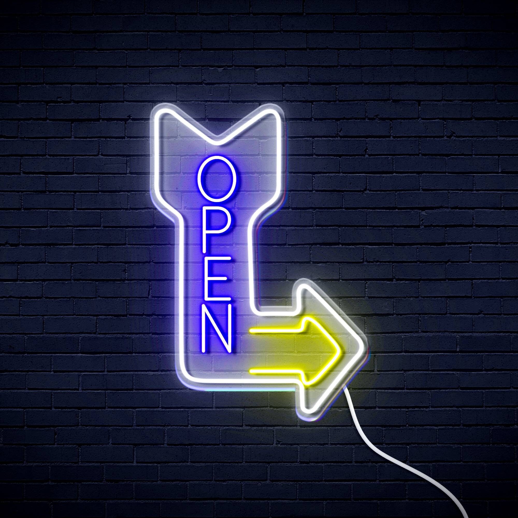 Neon Open Arrow Sign