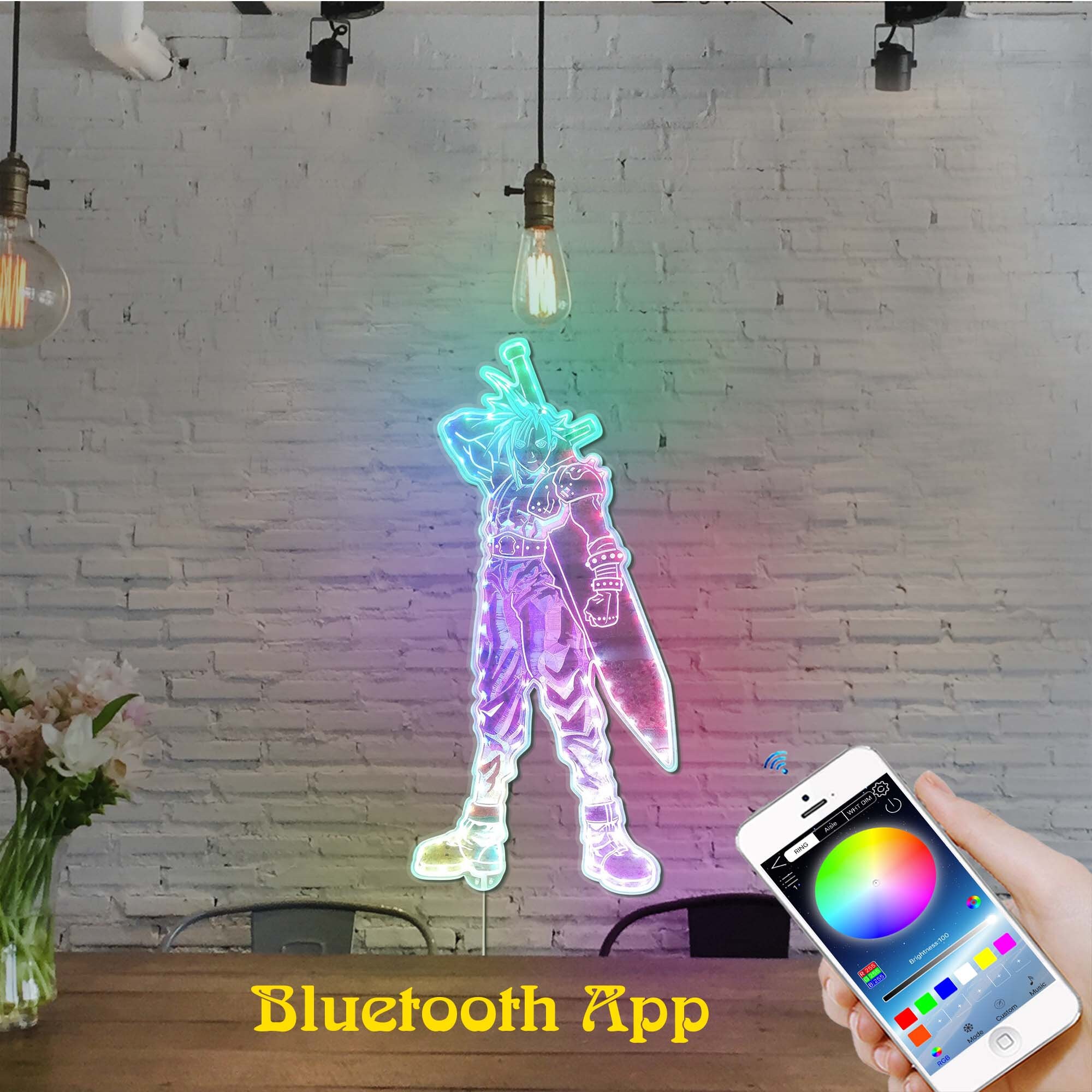 Final Fantasy Cloud Neon Light LED Sign, Man Cave Decor, Custom Video ...