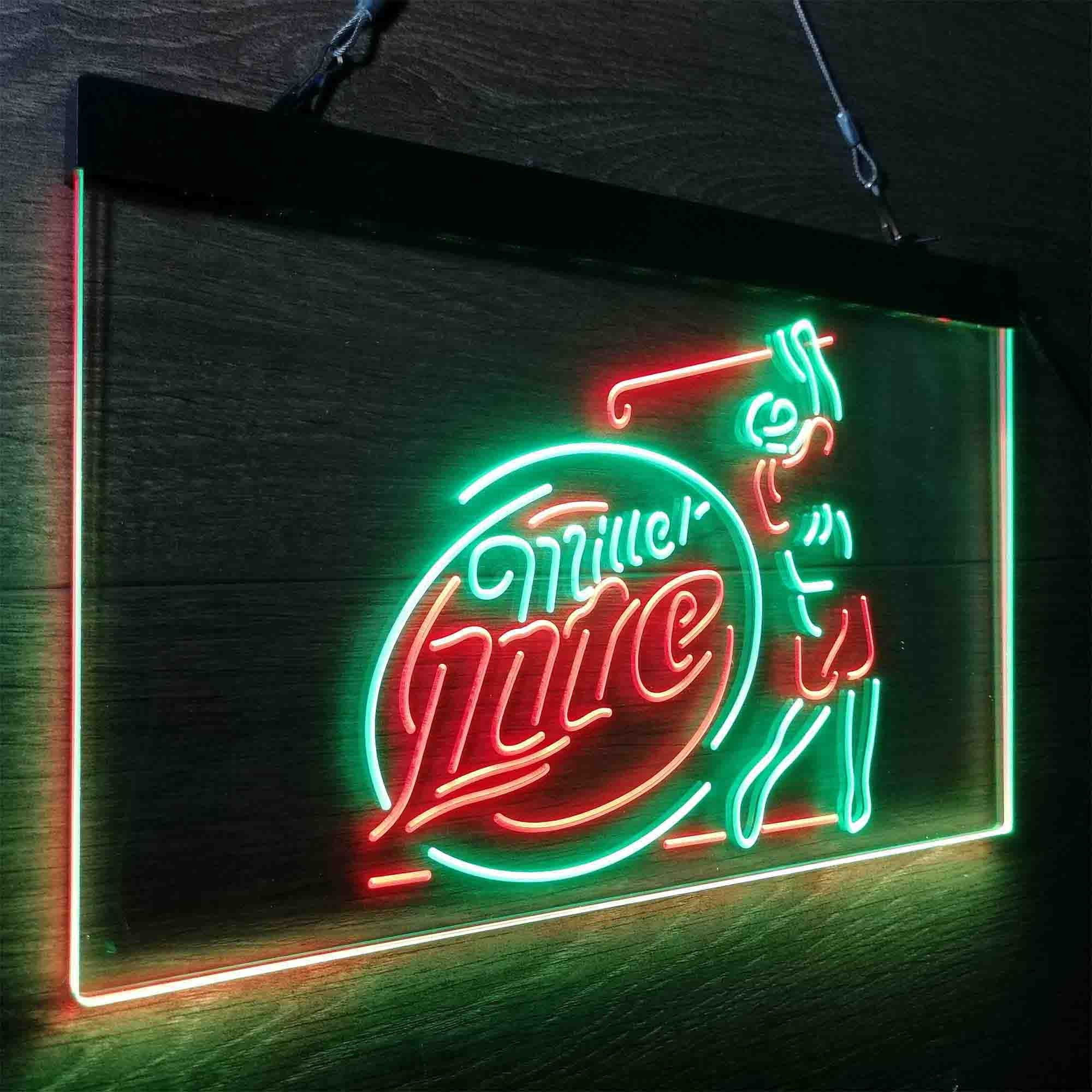 Miller Lite Golf Neon Light LED Sign, Home Bar Man Cave Decor, Home Bar ...