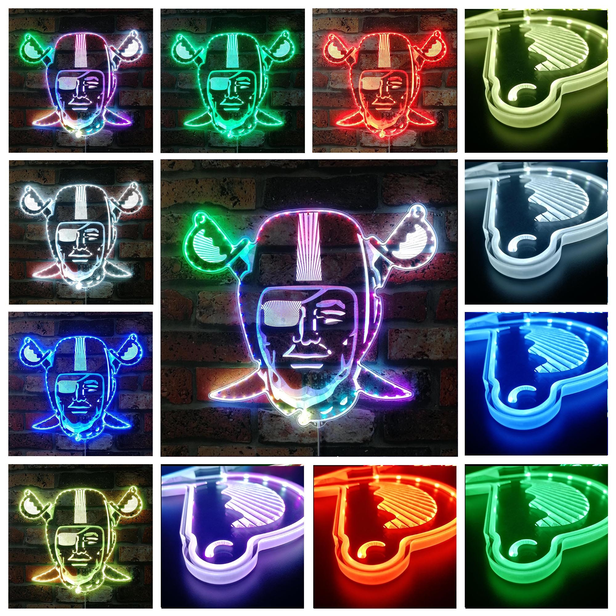 Las Vegas Raiders Neon LED Sign, Sports Bar Light Wall Decor, Man Cave ...