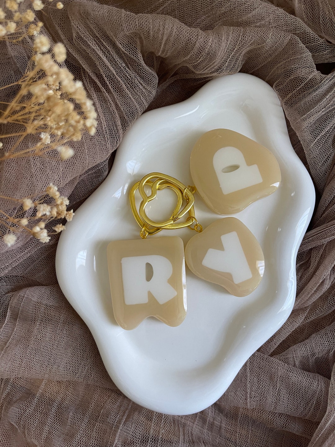 Custom Letter Initial Cute Keychain, Beautiful Keychains, Luggage Tag ...