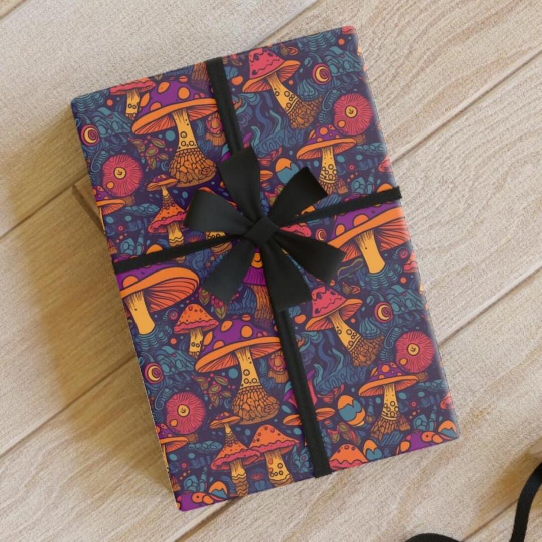 Magic Mushroom Gift Wrap – Luxury Eco Wrapping Paper, Psychedelic ...