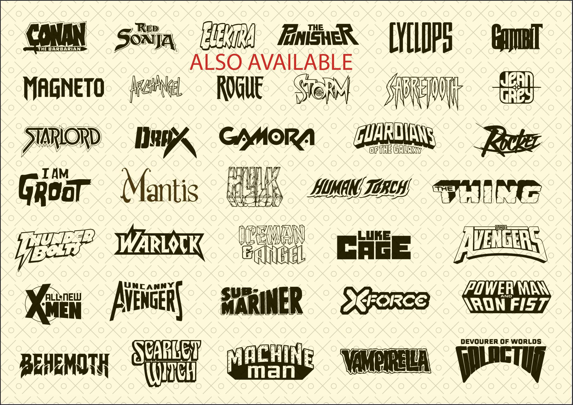 Superhero Comic Book Logos - Etsy