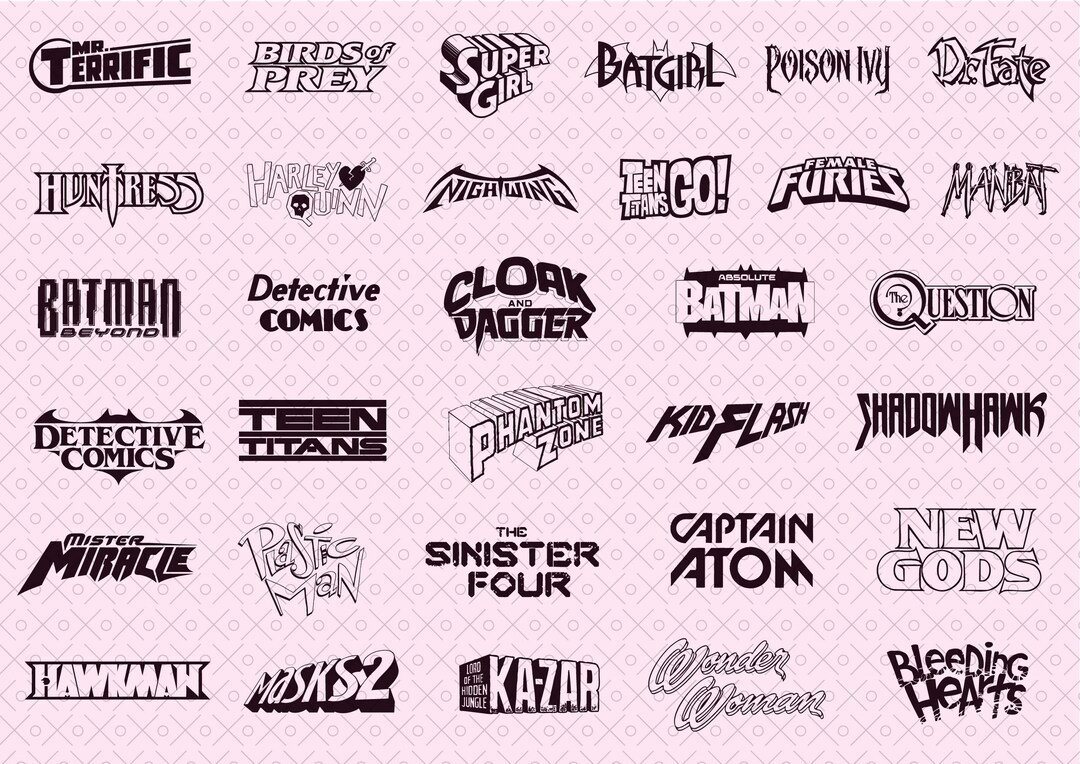 Superhero Comic Book Logos #2 - Etsy