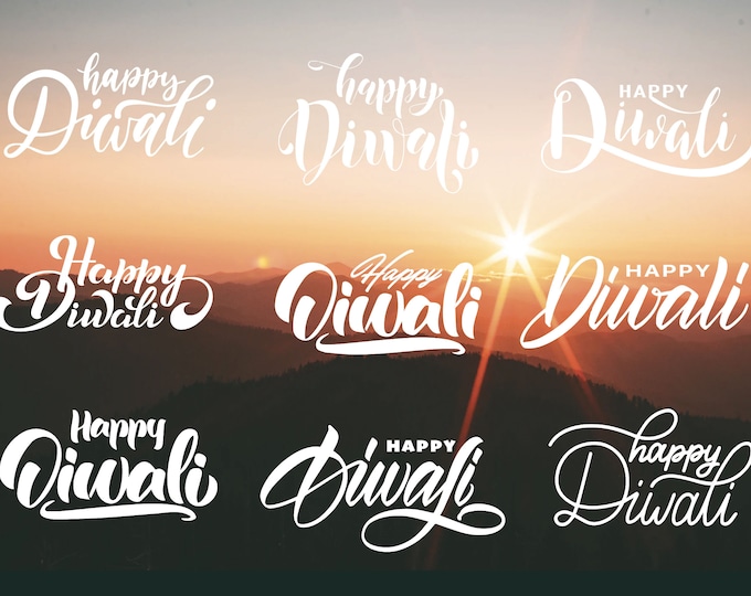 Happy Diwali Fonts SVG - Etsy