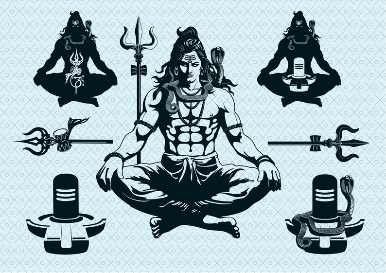 Shiva, Hindu God, Vector Illustration, SVG, EPS, PNG Files - Etsy Australia