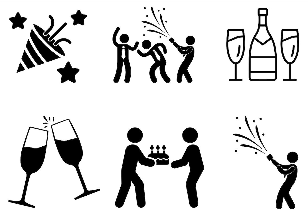 Celebration Icons - SVG - Etsy