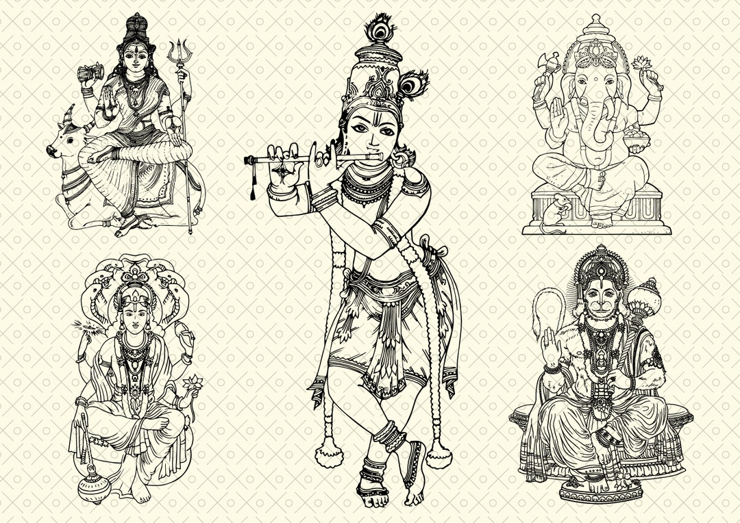Hindu Gods. SVG, PNG, EPS Vector File - Etsy Canada