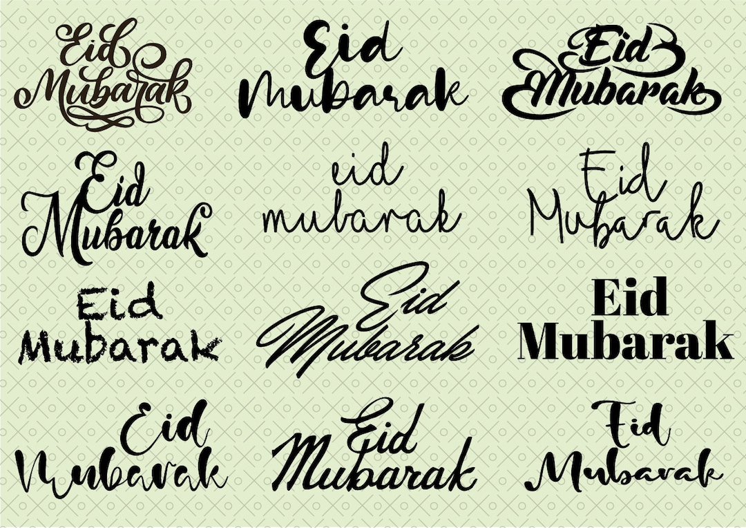 Eid Mubarak Fonts#2, SVG, PNG, EPS, Vector File - Etsy