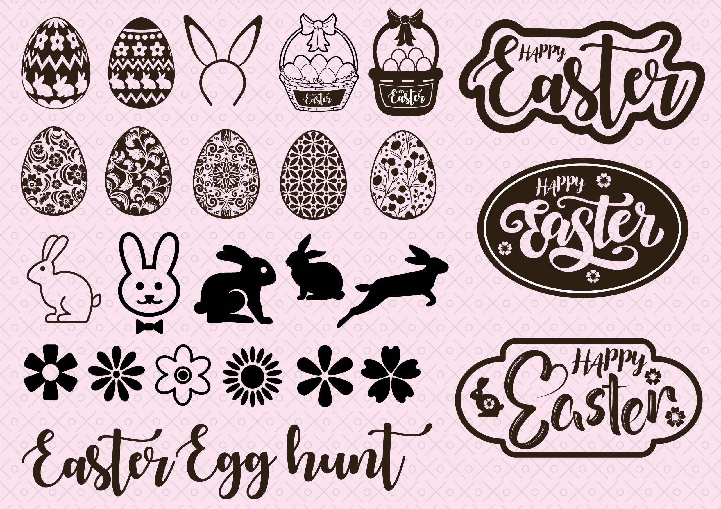 Happy Easter, Egg Hunt SVG, EPS, PNG - Etsy