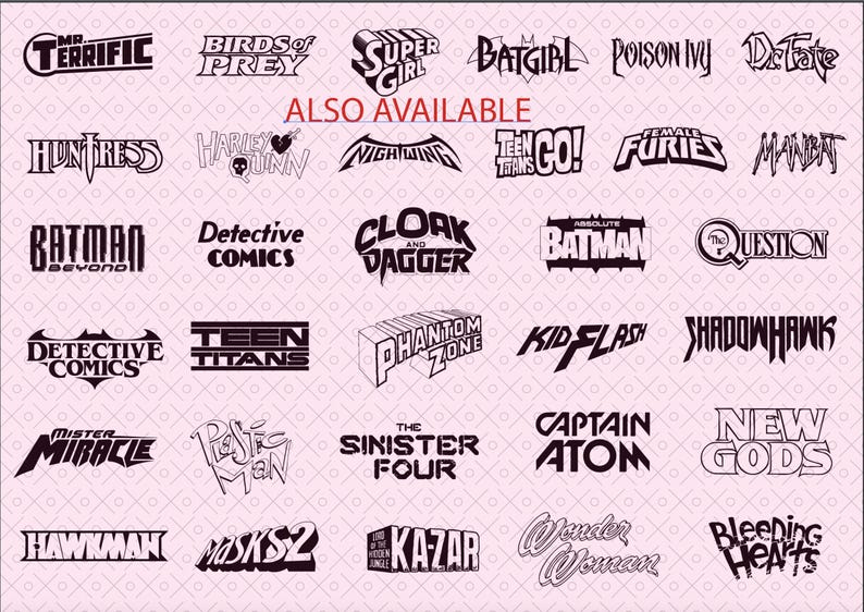 Superhero Comic Book Logos - Etsy