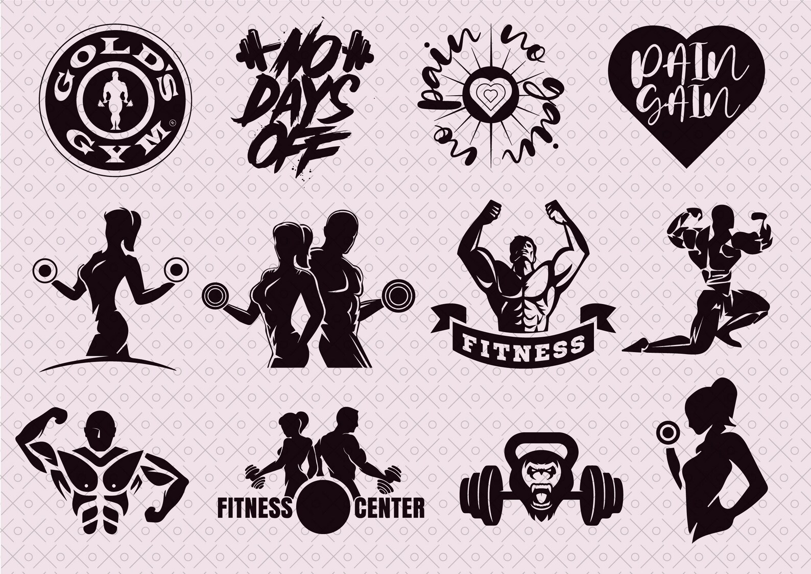 Fitness, Gym Logos. SVG, EPS, PNG - Etsy
