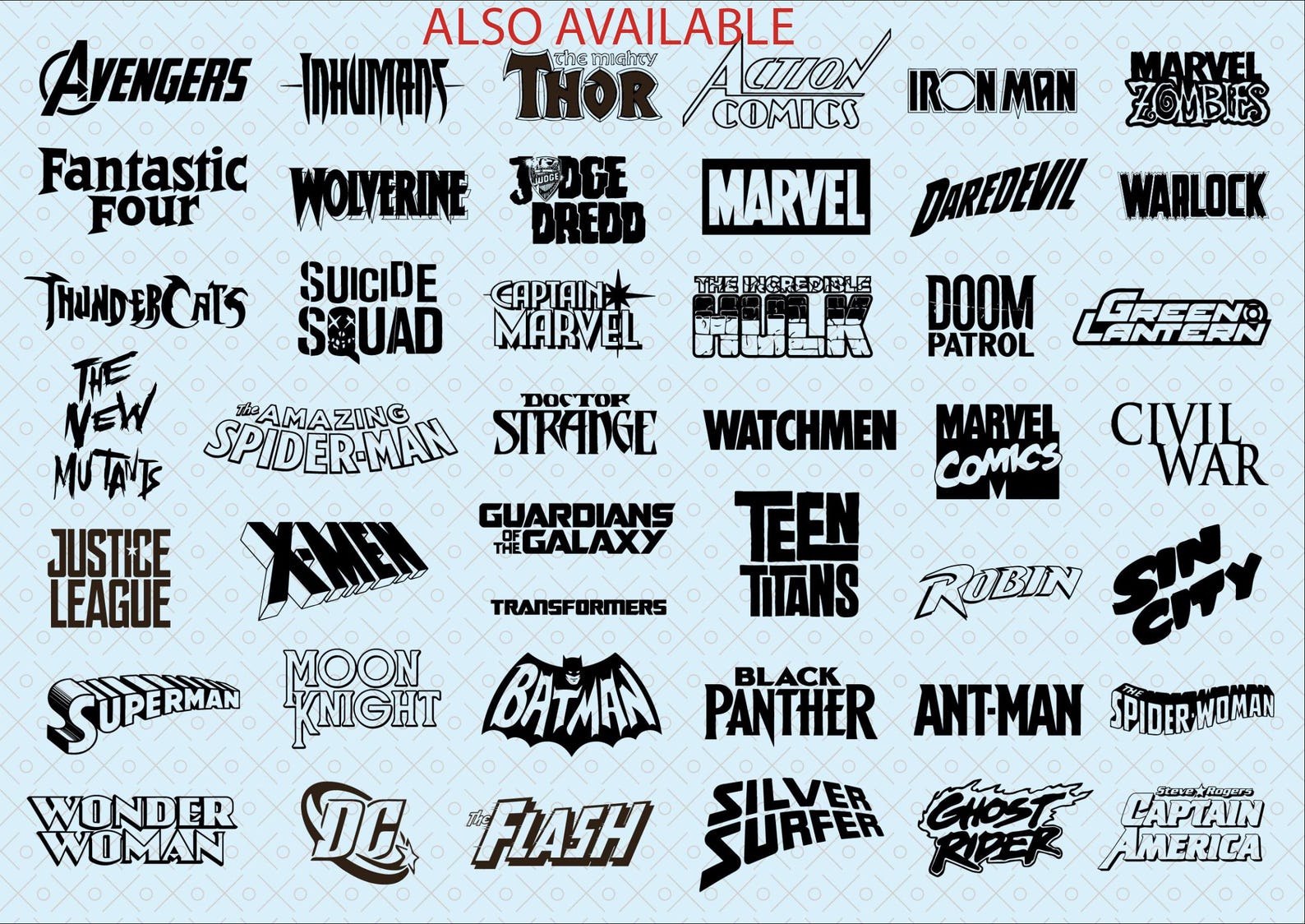 Superhero Comic Book Logos #2 - Etsy