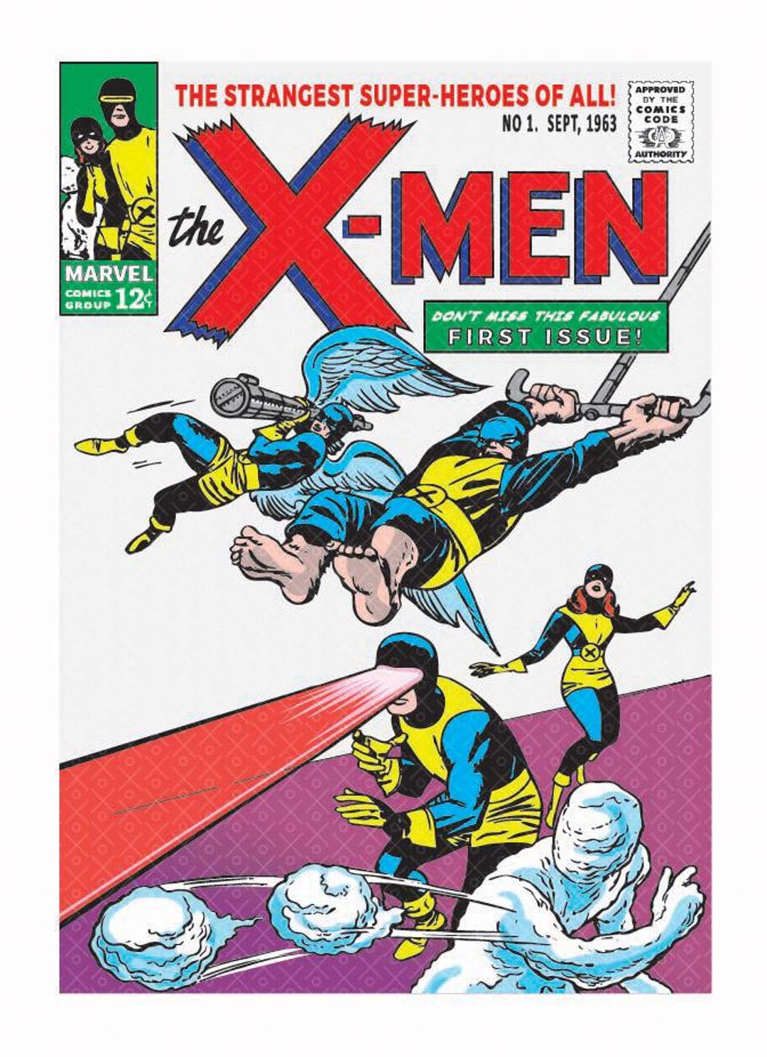 X-MEN First Issue Cover Art, Redrawn and Simplified Vector Art PNG ...