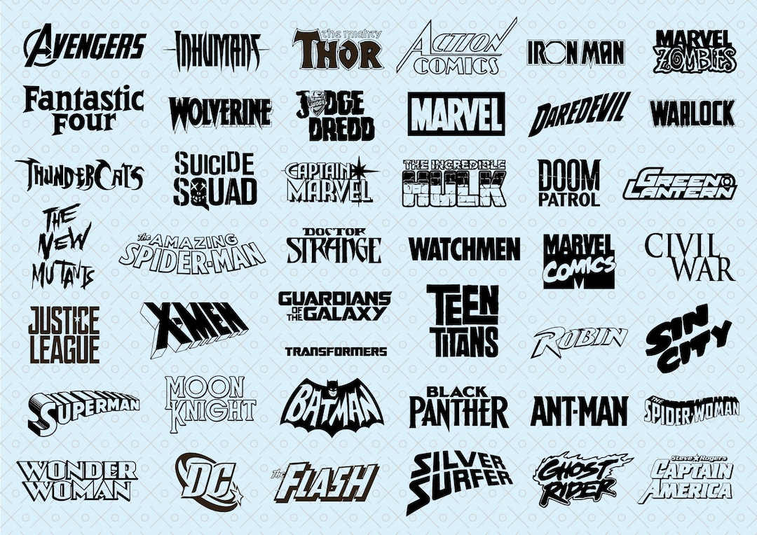 Superhero Comic Book Logos - Etsy