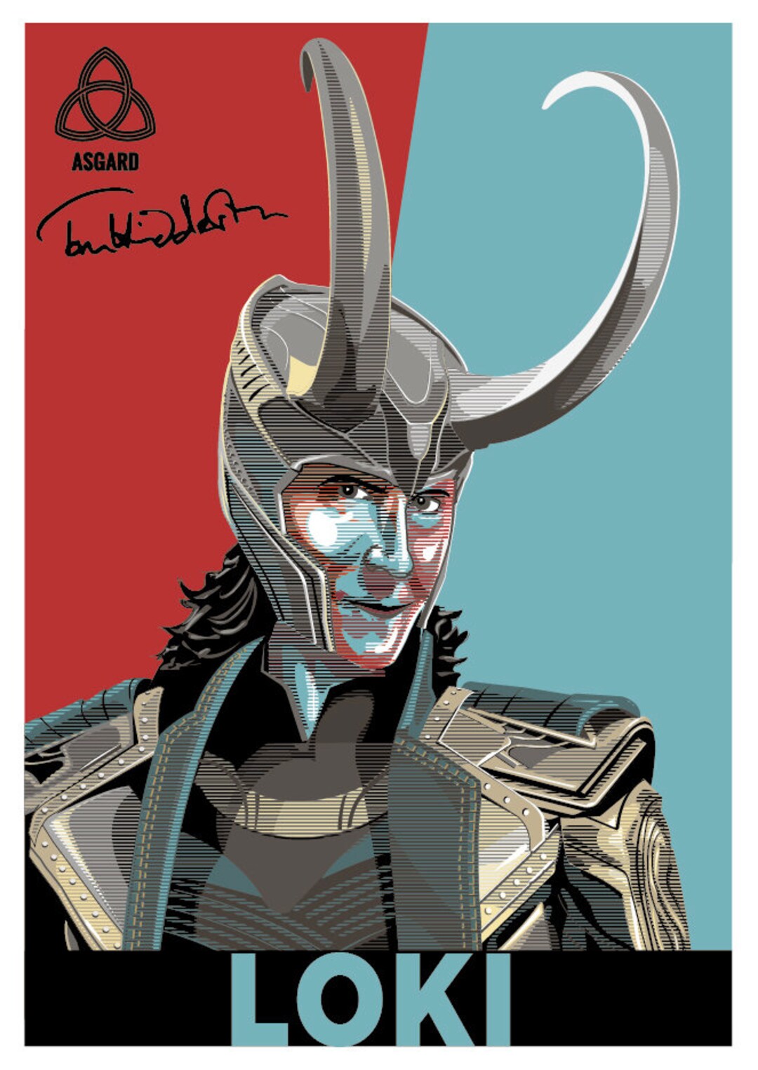 Loki Asgard . A3 Poster Marvel Superhero Hi Res JPEG - Etsy