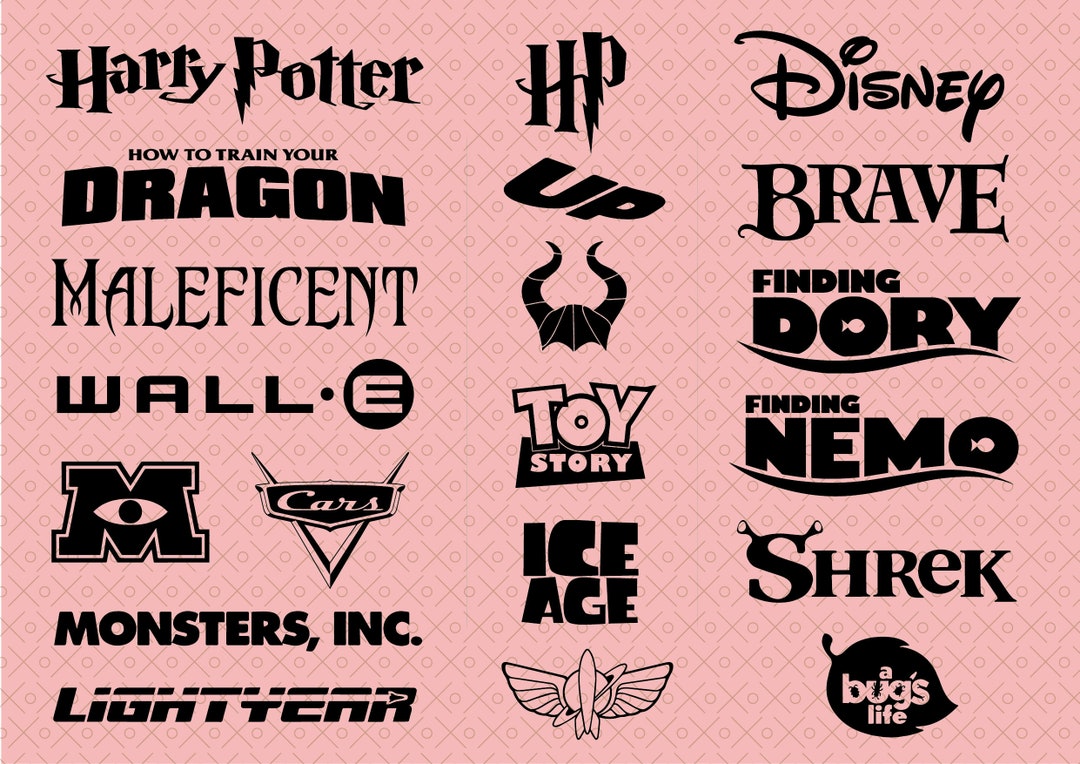Animated & Fantasy Movie Logos, SVG, EPS, PNG Vector Files - Etsy