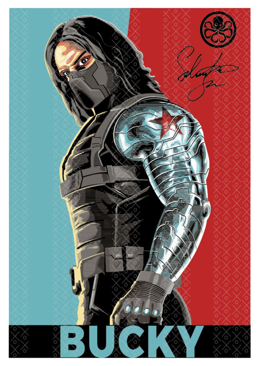 Bucky. A3 Poster Marvel, Superhero, Hi Res JPEG Portrait. - Etsy