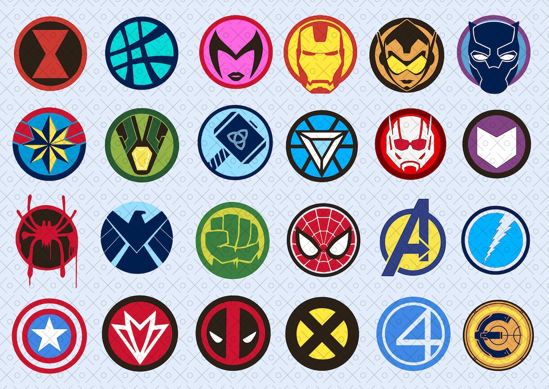 Marvel Superhero Logos. Colour SVG, EPS, PNG - Etsy