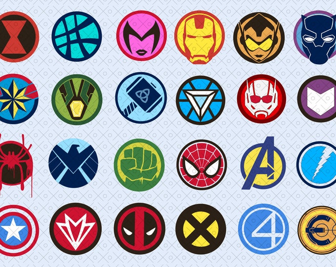 Marvel Superhero Logos. Colour SVG, EPS, PNG - Etsy