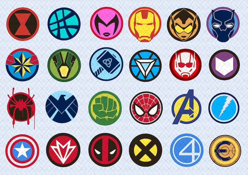 Marvel Superhero Logos. Colour SVG, EPS, PNG - Etsy