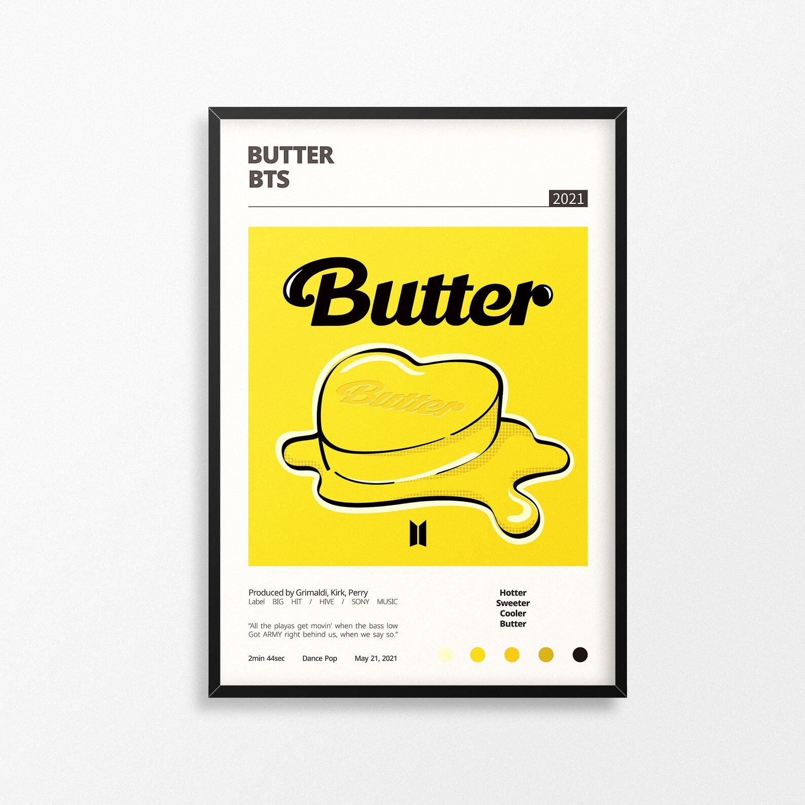 BTS BUTTER Cover Poster Print, Movie, Home Decor, Wall Art, Interior ...