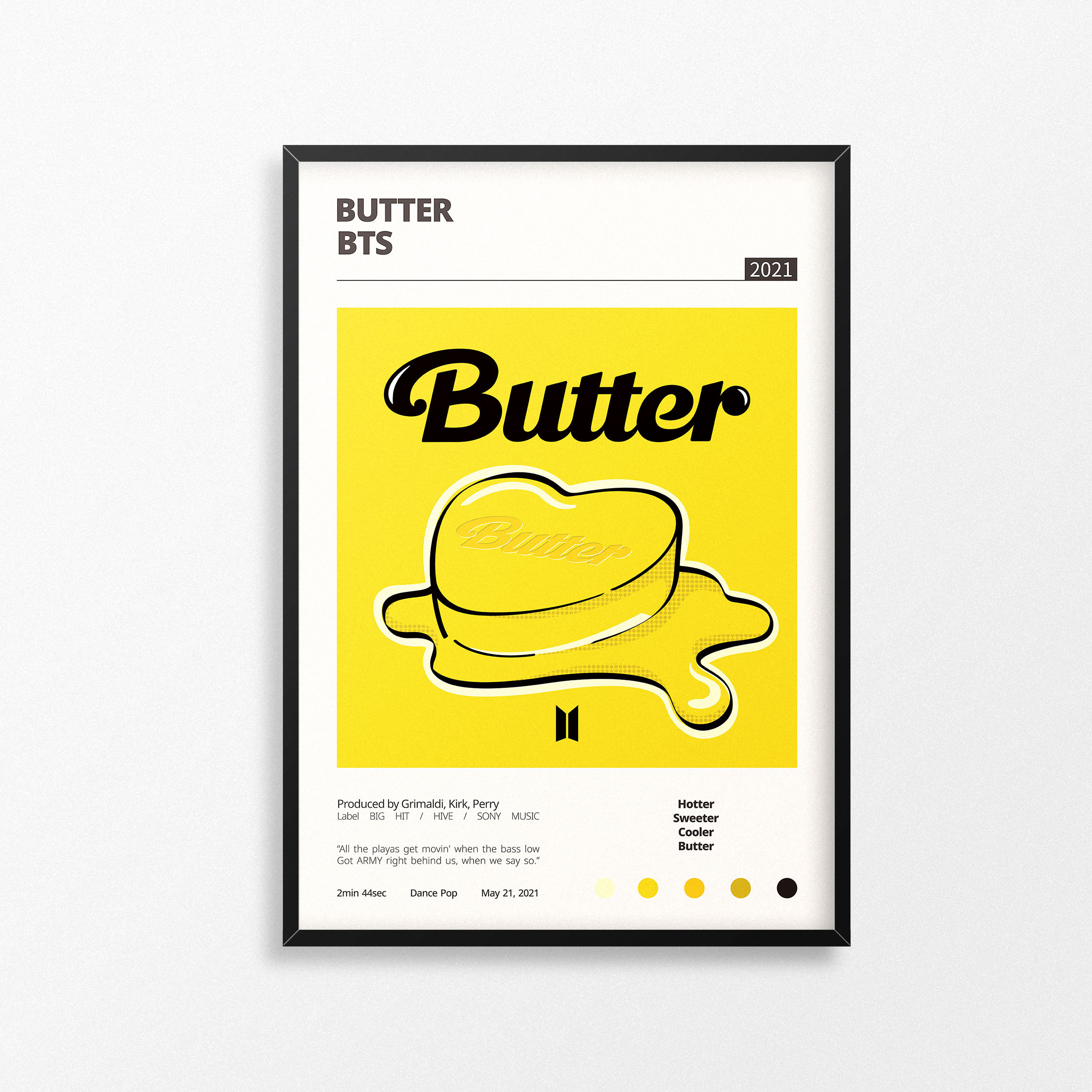 BTS BUTTER Cover Poster Print, Movie, Home Decor, Wall Art, Interior ...