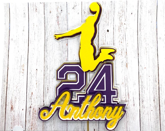 Kobe Bryant Cake Topper Lakers basketball | Etsy